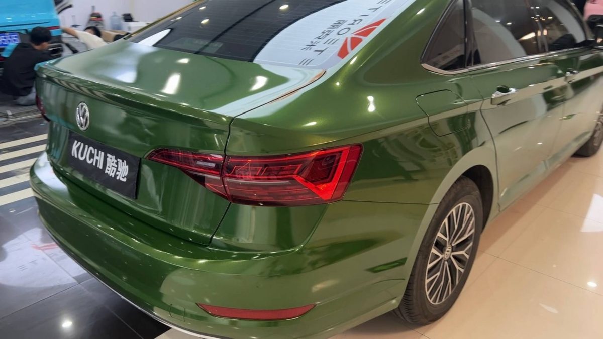 Volkswagen car Super Bright Metal Mamba Green Color changing film ...